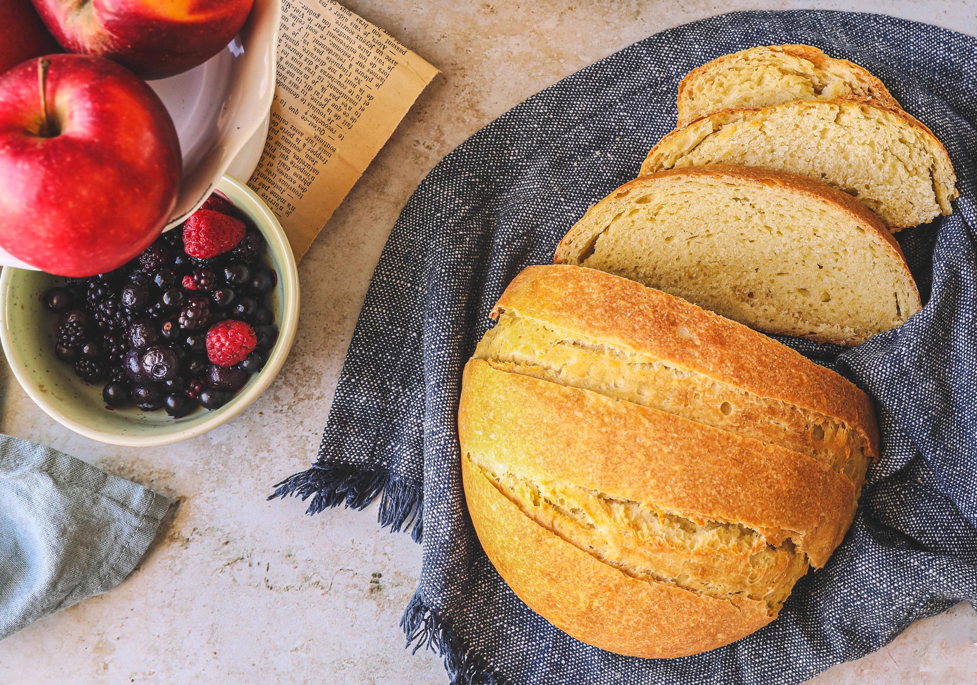 Pain boule à l'huile d'olive - Recette bio - Quintesens